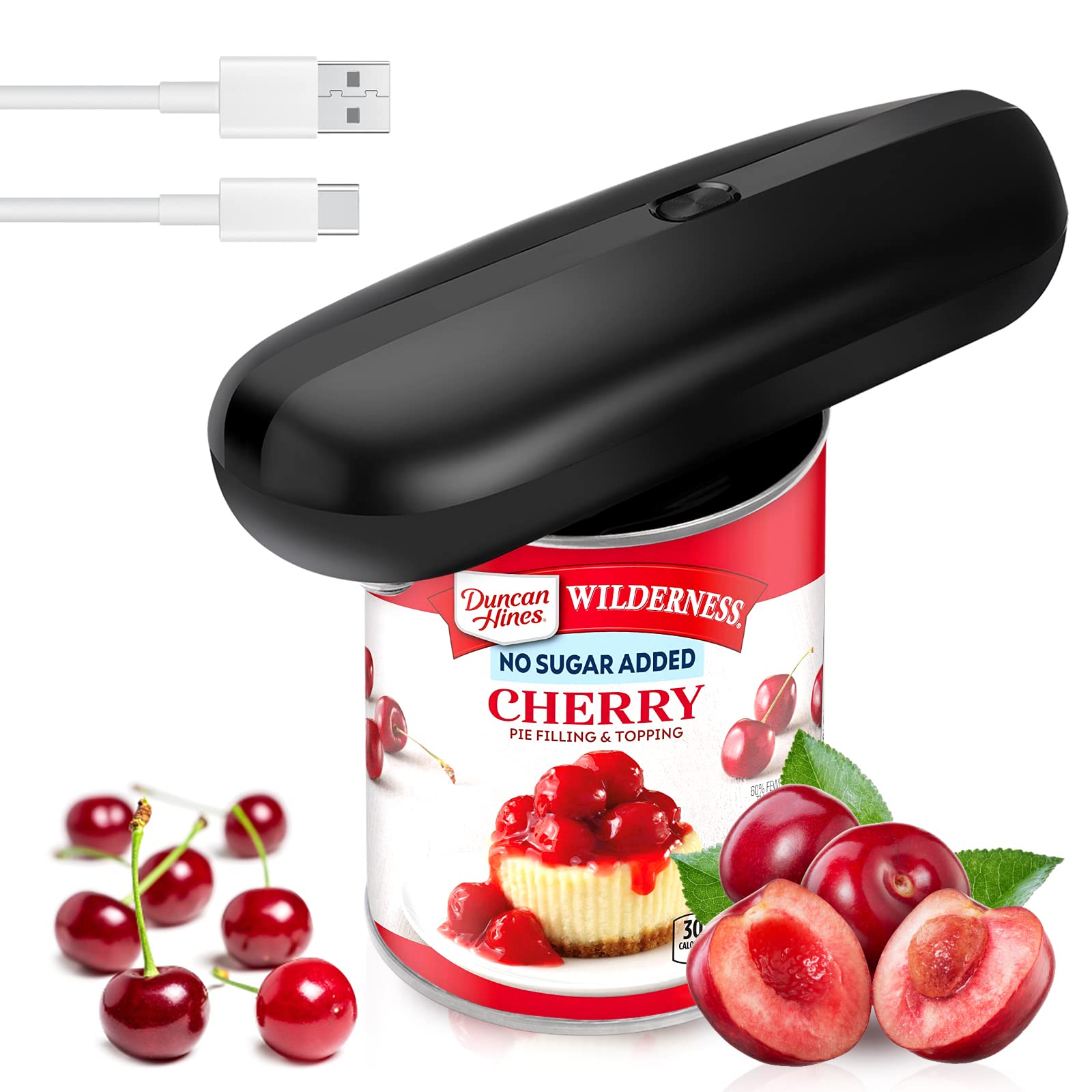 Electric Can Opener,Portable Can Opener,Cordless Electric Can Openers for Kitchen,One Touch Switch, Removable& Replaceable Blade, Automatic Can Opener Smooth Edge for Seniors, Housewives, Arthritics
