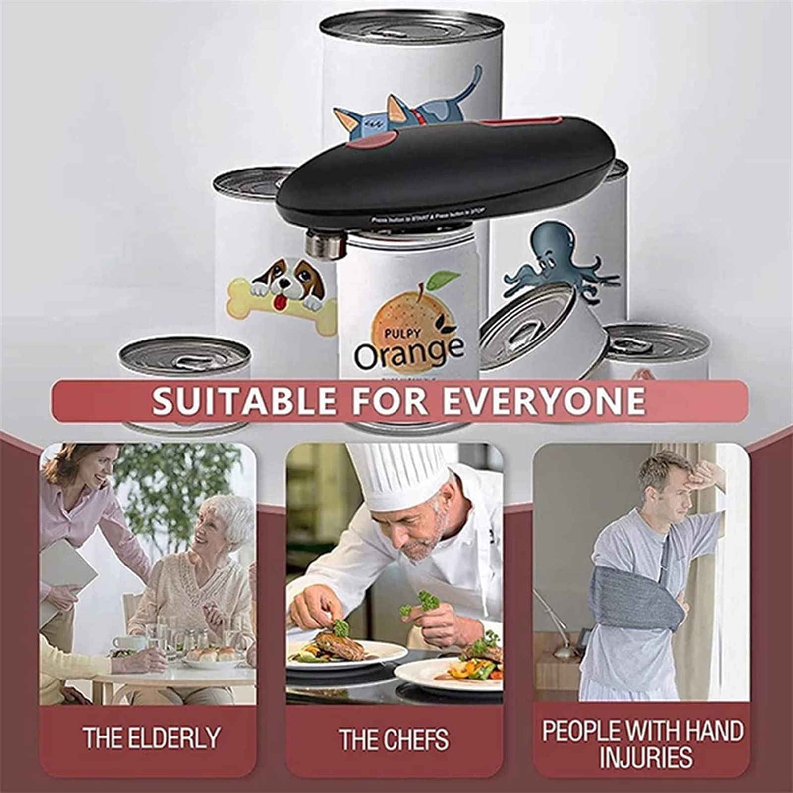 Electric Can Opener For Kitchen,Automatic Can Opener Smooth Edge,One Touch Electric Can Opener Fits All Size Can,Automatic Can Opener For Seniors, Arthritis, And Chefs,Kitchen Gadgets Gift