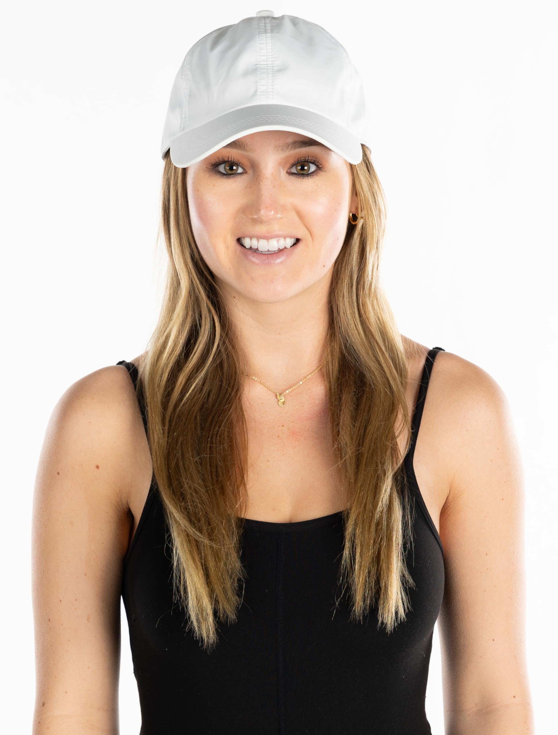 Funky Junque Sunshine Messy Bun High Ponytail Hat - White