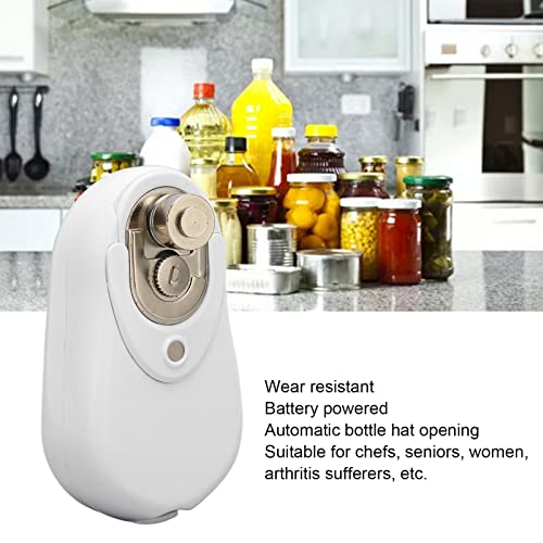 Electric Can Opener, One Tuch Operation Portable Automatic ABS Can Opener Battery Powered Can Opener for Kitchen and Seniors