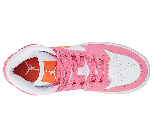 Jordan Boy's Air Jordan 1 Mid (Big Kid) Pinksicle/Safety Orange/White 4 Big Kid M
