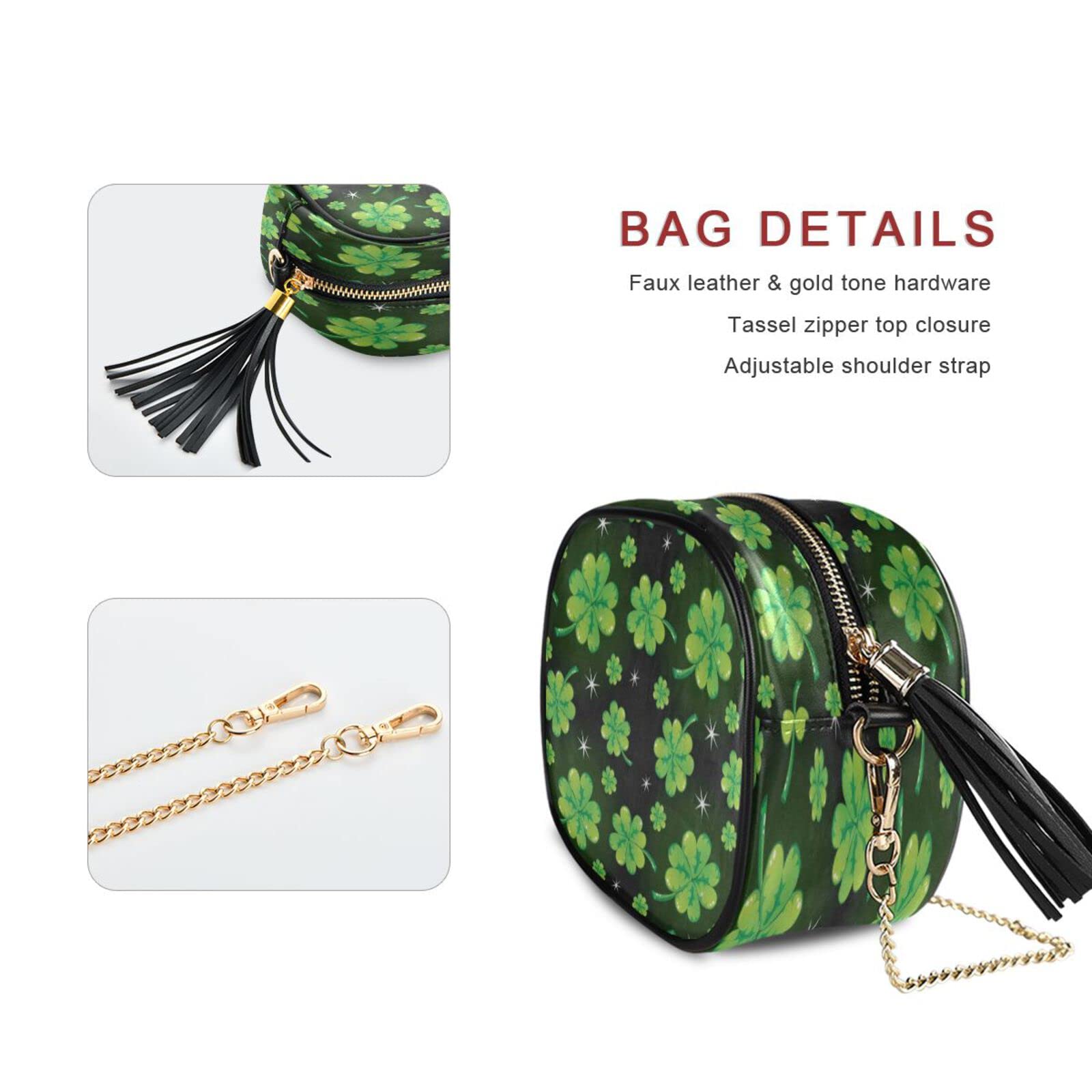 Fvbeaya Blooming Grass Green Women's Small Crossbody Shoulder Bag Soft Leather Tassel Key Ring With Multipurpose Pockets For Work Travel
