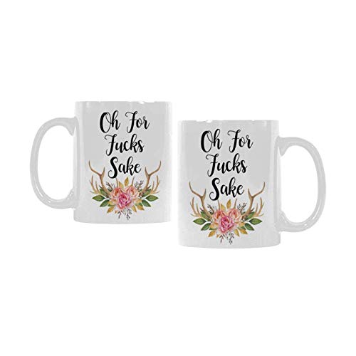 Funny 11 Oz White Ceramics Coffee Mugs or Tea Cups - Oh For Fucks Sake Coffee Cup Or Office Tea Cups