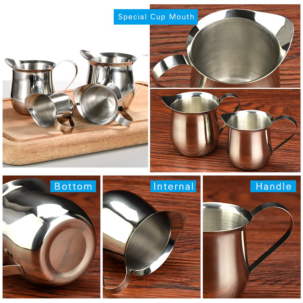 Rolin Roly 90ML Milk Frothing Pitcher Stainless Steel Small Bell-Shaped Creamer Coffee Jug for Barista Cappuccino Espresso Cups Latte Art Pitcher