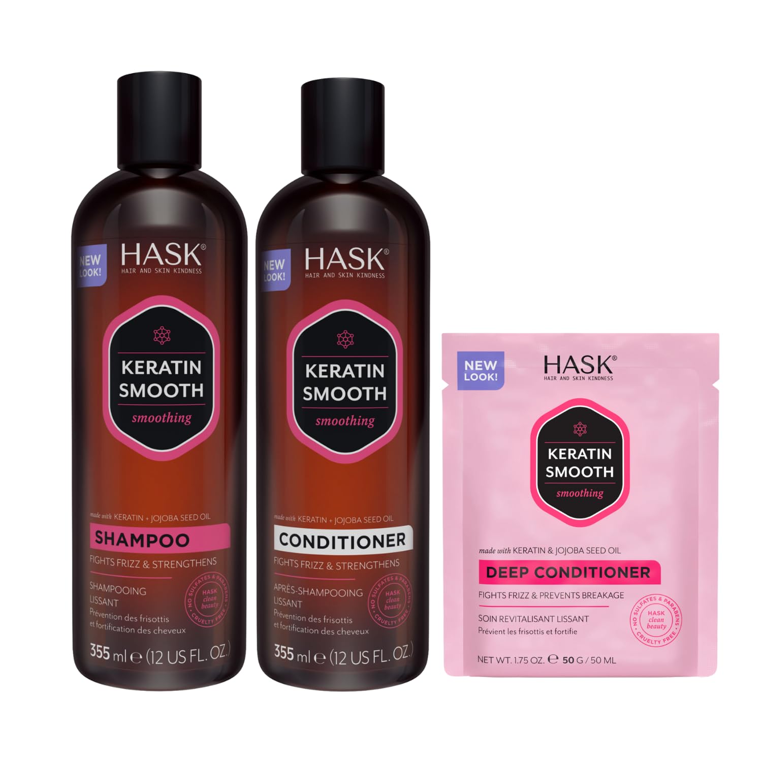 HASK Keratin Collection: 12 pack of Keratin Protein Deep Conditioner and 1 Keratin Protein Shampoo and Conditioner Set