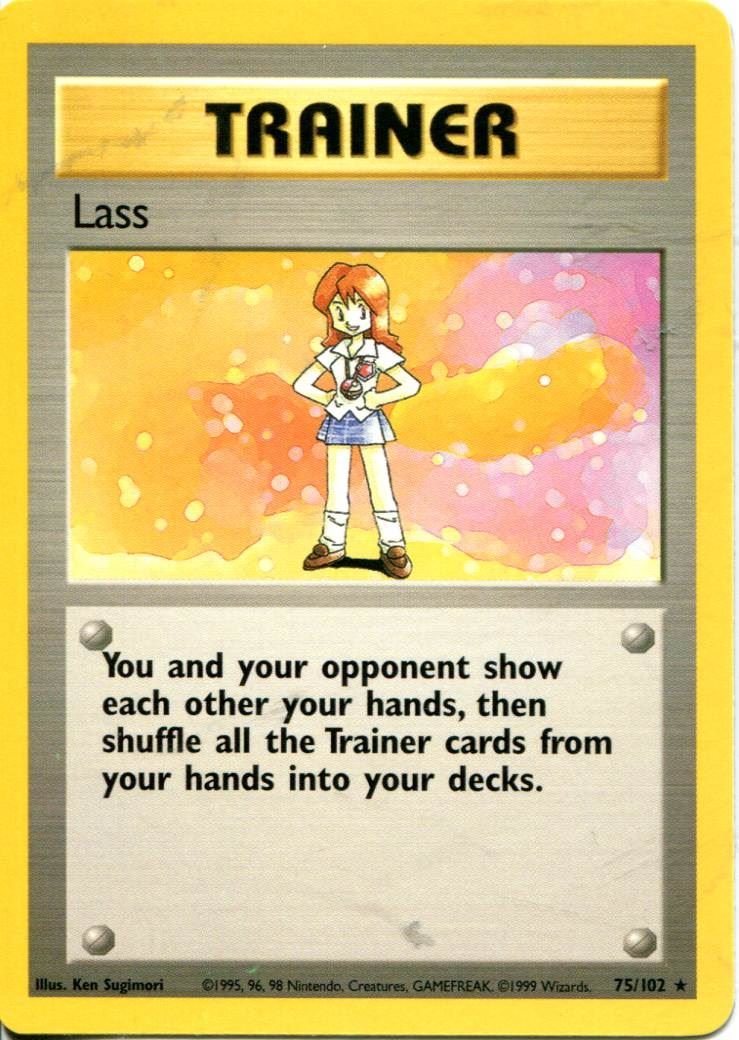 Wizards of the Coast Pokemon Base Set Rare Card #75/102 Lass