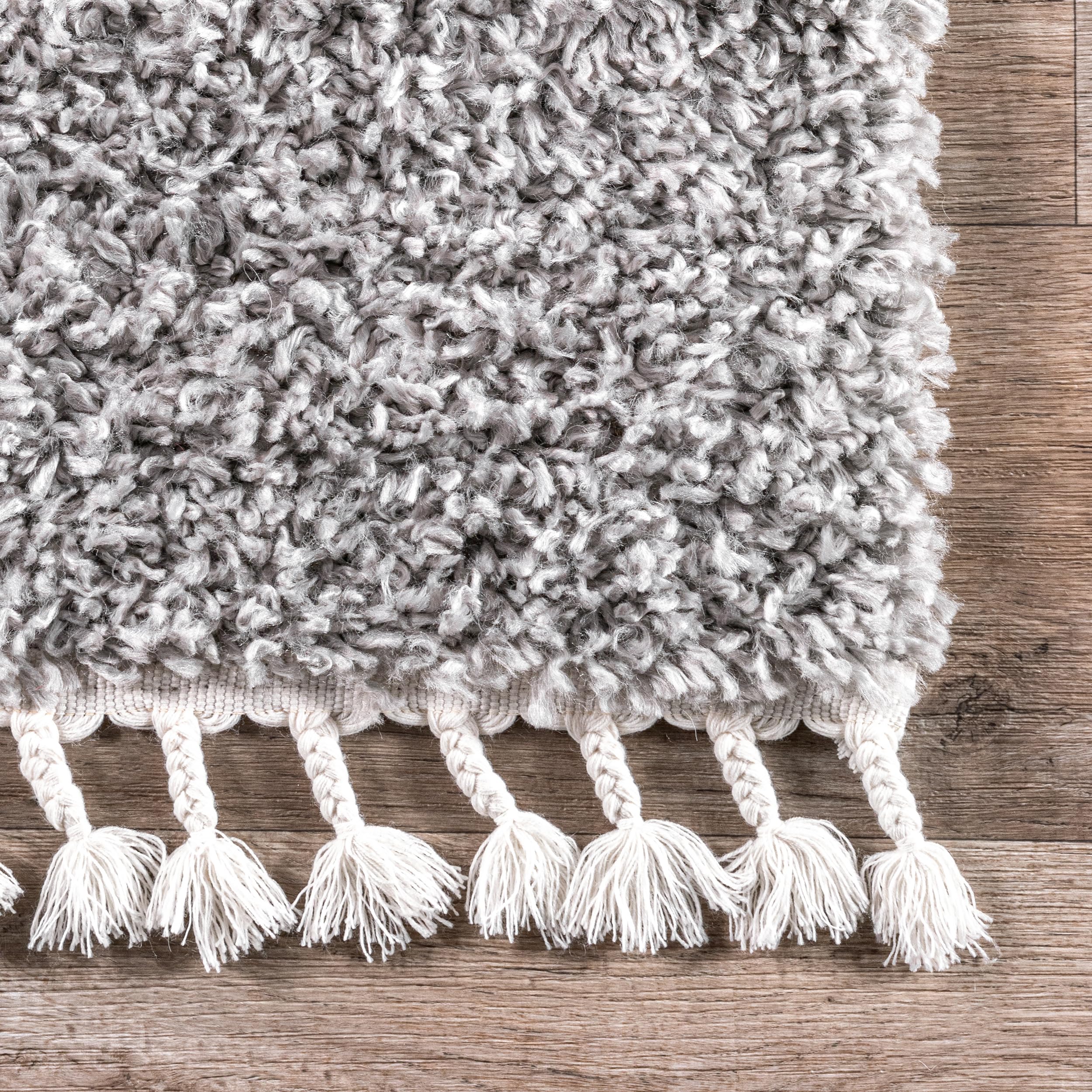 nuLOOM Neva Modern Tasseled Shag Area Rug, 4x6, Grey