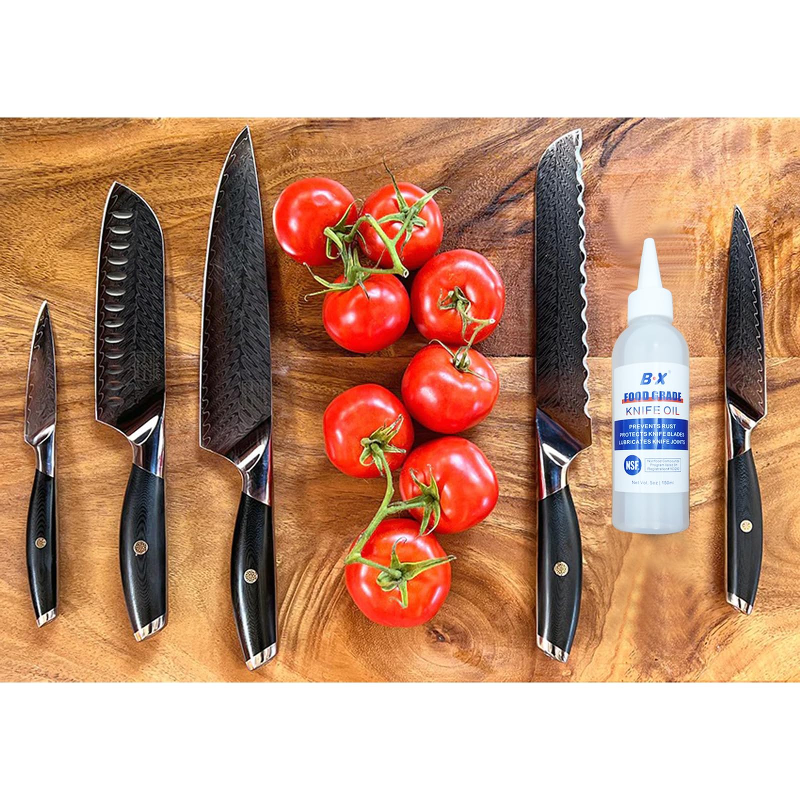 LewisCare Food Grade Chefs Knife Oil 5oz Prevent Knife Blade Rust,Protection & Lubricant Knife Care Cleaning Set.