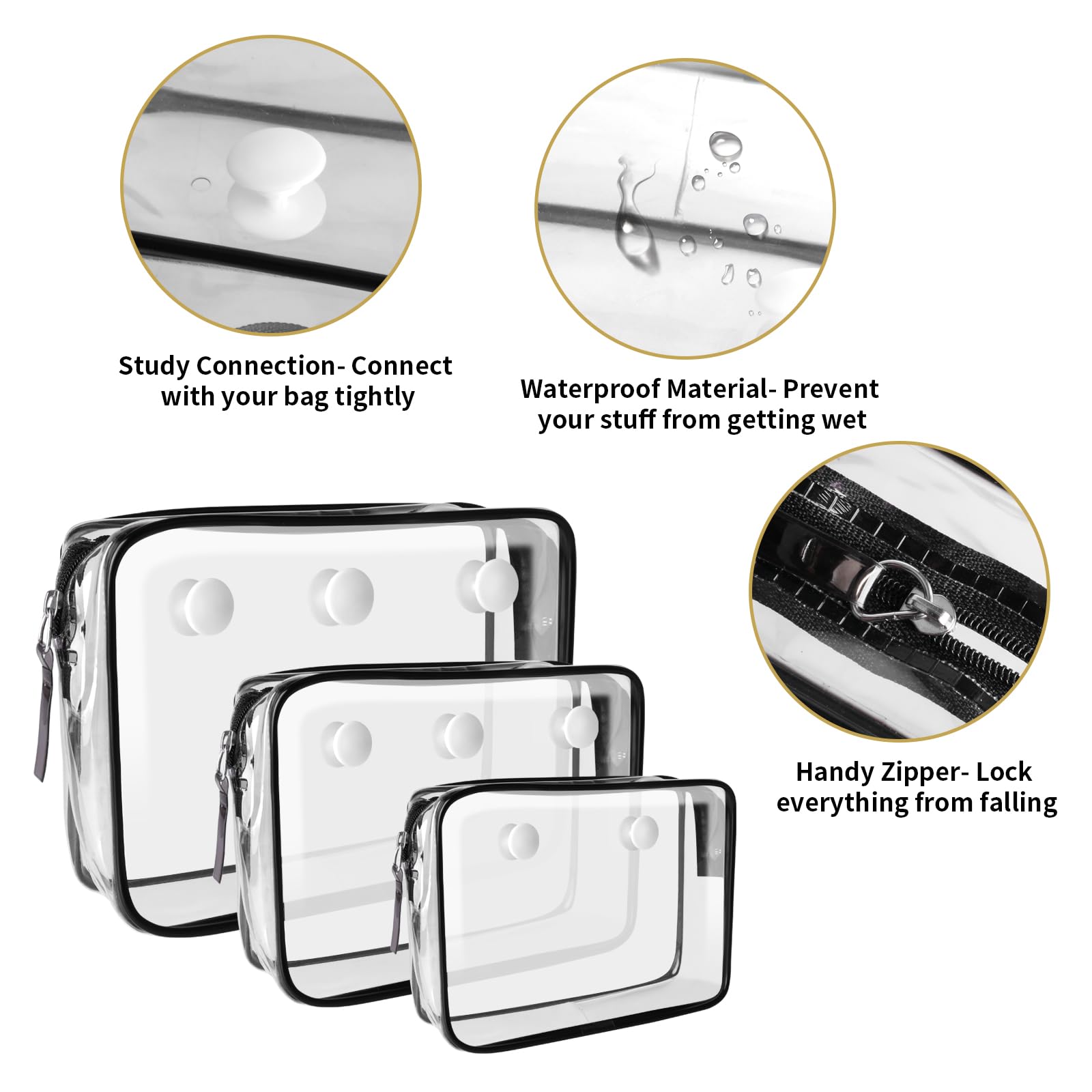 Generic 6Pack Clear Inserts Pouch Compatible for Bogg Bag, Hooks & Key Chain Holder for Beach Bogg Bags, Organize Valuables Accessories for Bogg Bags
