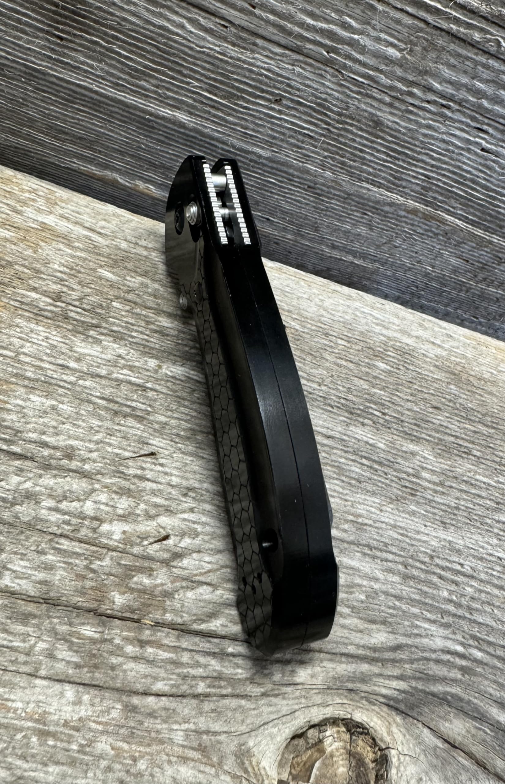 Generic Black Anodized Honeycomb Billet Aluminum Tritilian Design Scales Full Size Griptilian Custom Knife Handle, Knife Scales, EDC