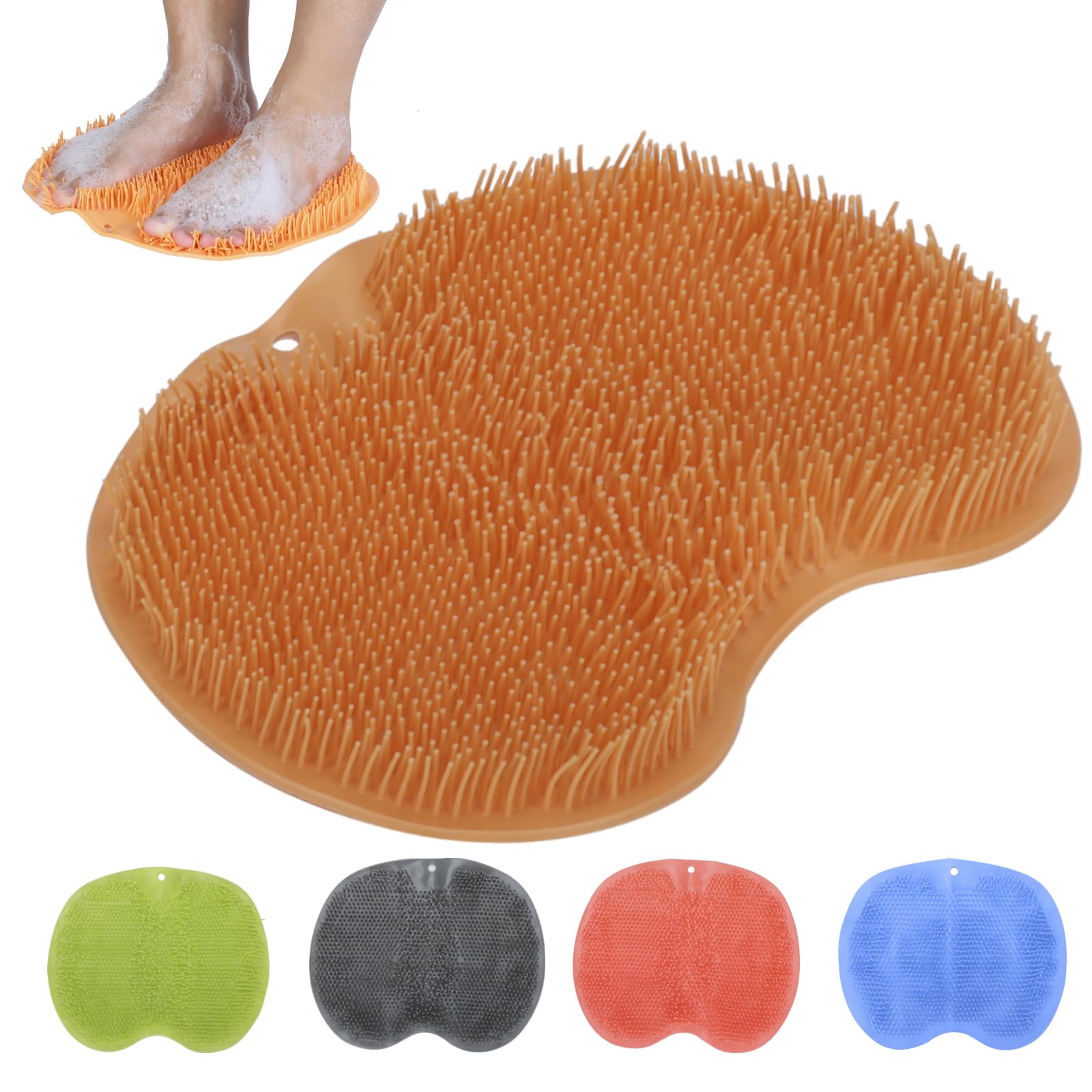 JOLAU Shower Back Scrubber, Massage Pad, Wall Mounted Back Scrubber, Bath Massage Cushion Brush with Suction Cups, Improves Circulation. (Green)
