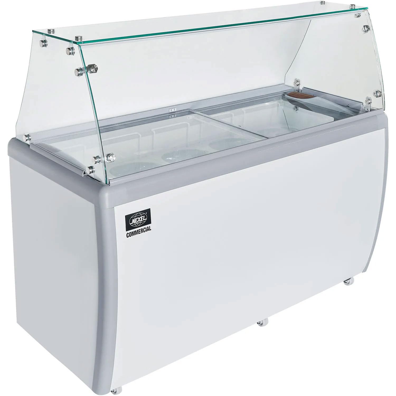 Nexel Ice Cream Dipping Cabinet w/Sneeze Guard Cover, 60"W