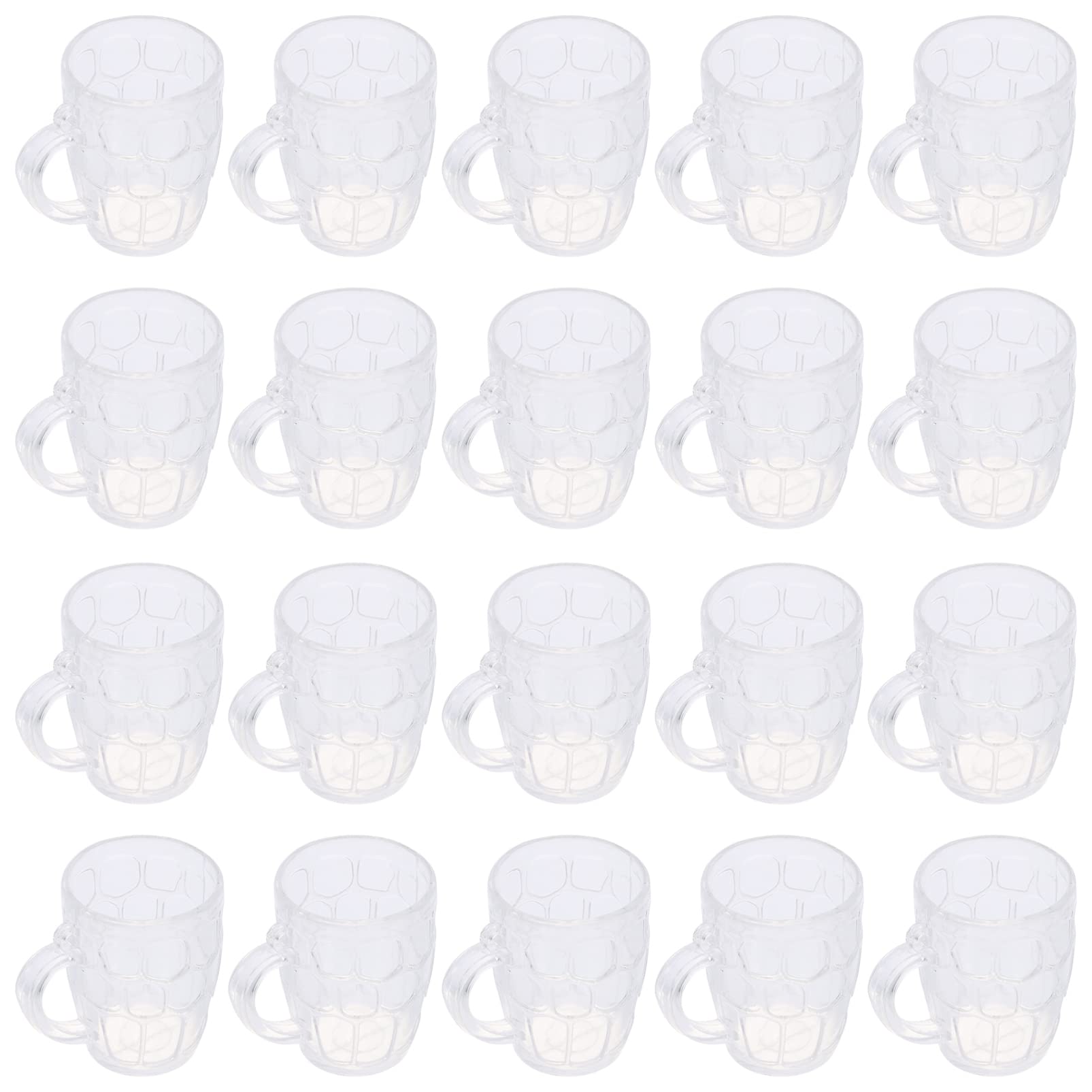 Gadpiparty Plastic Shot Glasses 20pcs Transparent Beer Mugs Mini Shot Glasses Clear Tiny Wine Cups Beer Mugs Shot Beverage Tasting Cups for Beer Sports Food Samples Wedding Party Favors Beer Glasses