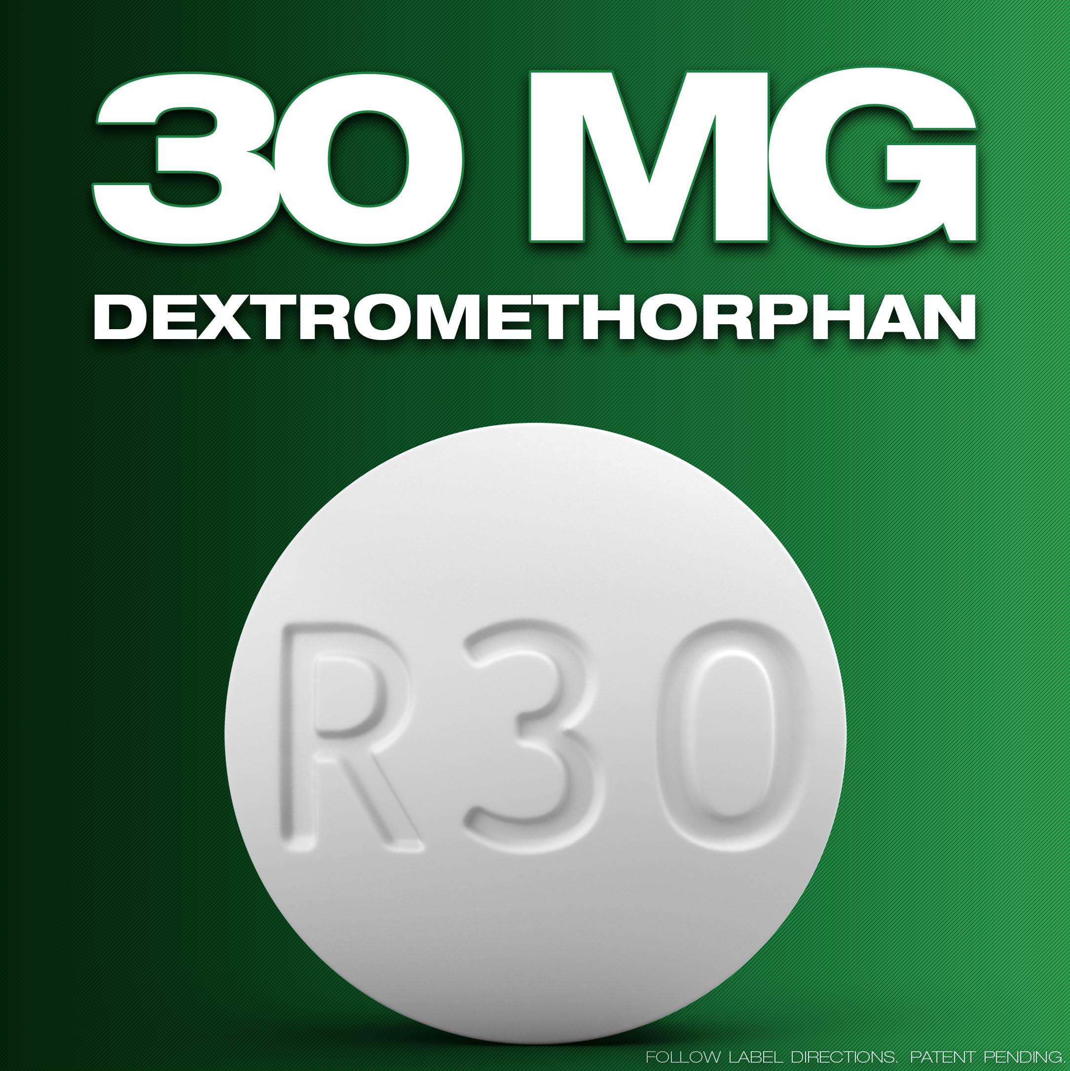 RoboTablets Cough Suppressant, Dextromethorphan 30mg, 100 Doses, 100 Tablets, 5mm Diameter Tablets for Cough Relief