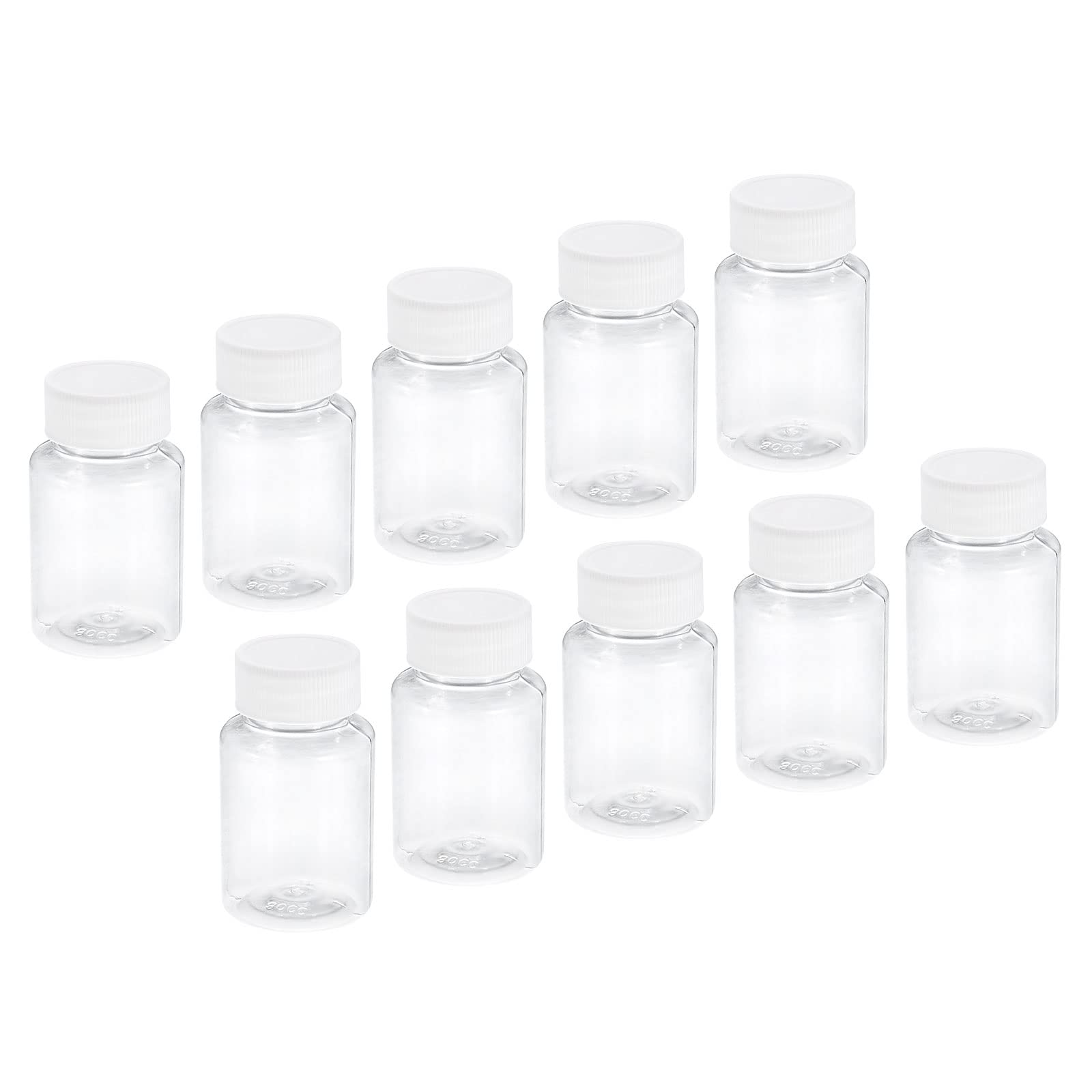 PATIKIL 30ml 1 Oz Wide Mouth Reagent Bottle, 30 Pack Storage Bottles Plastic Sample Containers for Home Laboratory