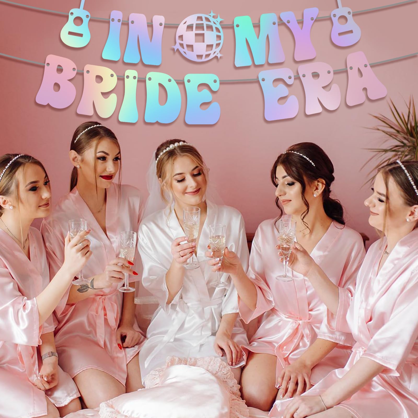 Generic in My Bride Era Banner,Glitter bridal shower party banner,in My Bride Era Decoration,Bride to Be Banner,Wedding Bridal Shower Bachelorette Party Decorations, Iridescent