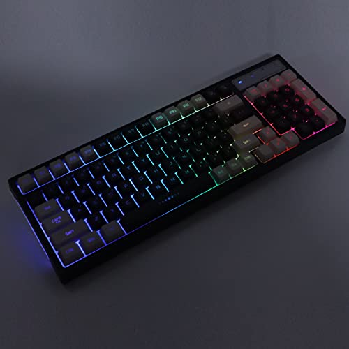 Jopwkuin 2.4G Wireless Gaming Keyboard, Ergonomic Design 96 Keys Gaming Keyboard 2.4G Wireless Floating Keycaps for Gaming(L900 Gray White Wireless Keyboard)