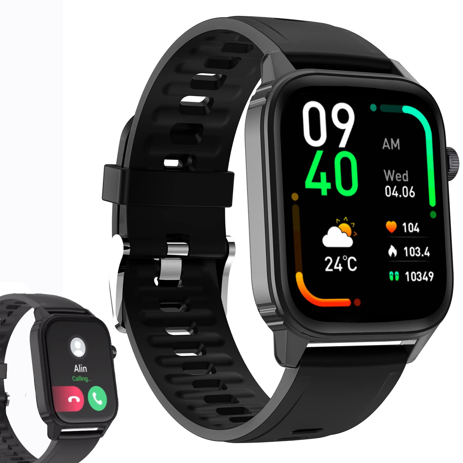 JOSTART 1.85" Smart Watch for Men with Bluetooth Call, Fitness Tracker with 24/7 Heart Rate Monitor, 19 Sport Modes Sleep Tracker Step Counter Walking Activity Tracker for Android iPhone iOS
