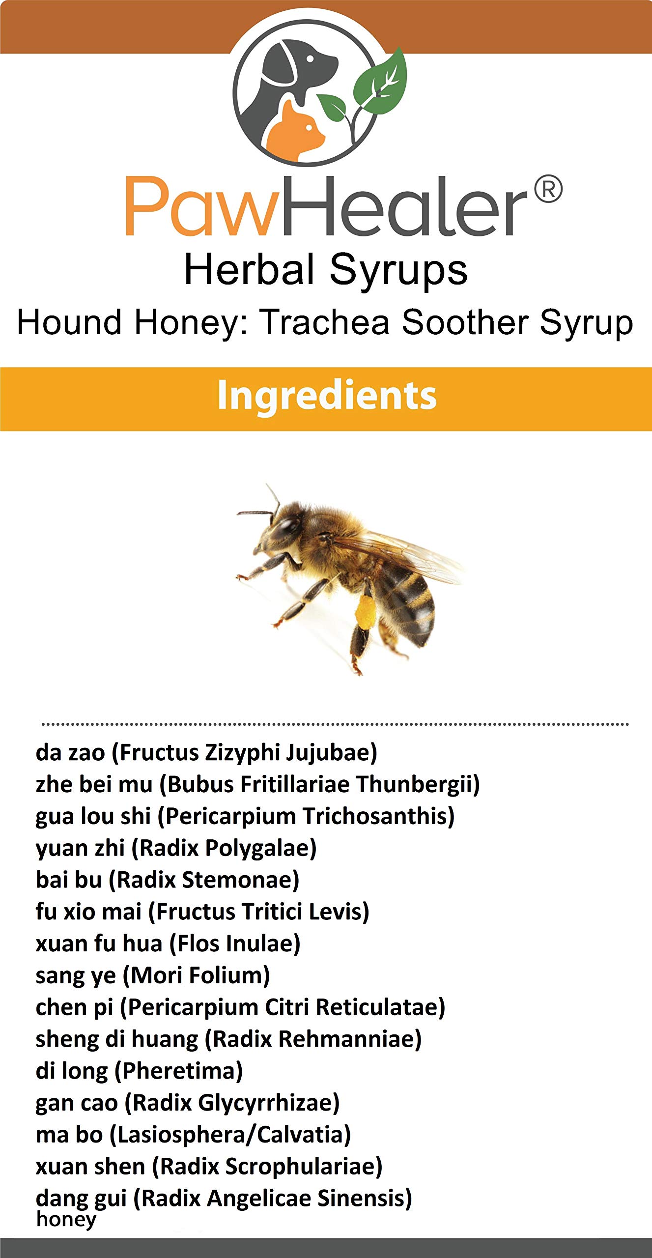PawHealer® Hound Honey: Trachea Soother Syrup - 150 ml (5 fl oz) - Natural Herbal Remedy for Symptoms of Collapsed Trachea - Tastes Good - Easy to Administer