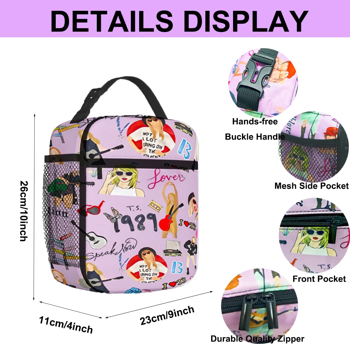Insulated Lunch Bag, Large Capacity Lunch Box with Handle, Leakproof Portable Box for Adults, Portable Lunch Box for Travel Picnic Office Working 