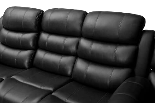Kingway Inc Dexon Sectional Recliner Sofa Set for living room, Black