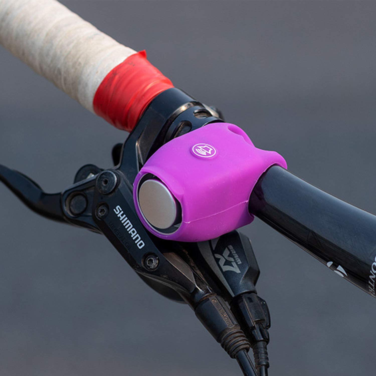 Electric Cycling Bells 120 DB Horn Rainproof MTB Bicycle Handlebar Bike Bell Silicone Material Shell Ring Bell Bicycle Accessories (Purple, Medium)