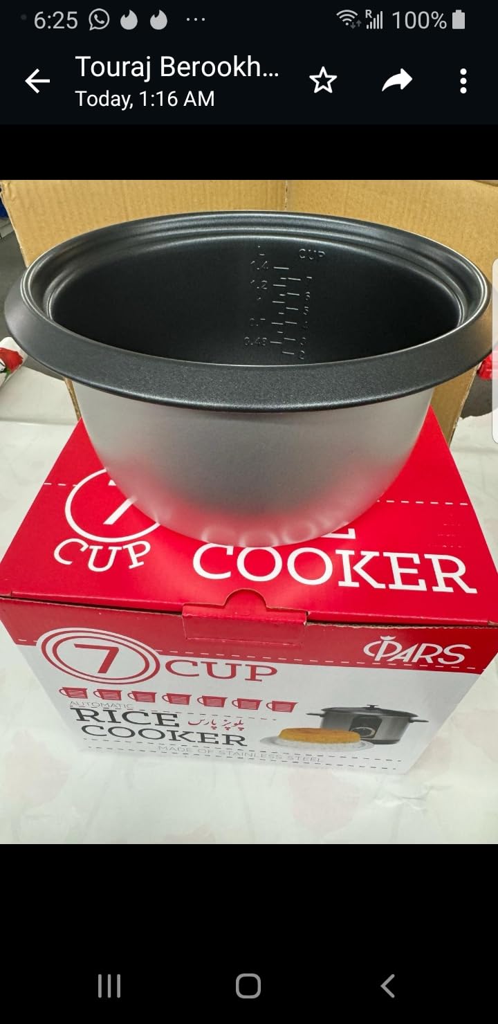 Generic Pars inner pot for 7 cup pars rice cooker (INNER POT ONLY), gray
