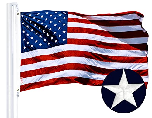 G128 Combo Pack: USA American Flag 3x5 Ft Embroidered Stars & Christian Flag 3x5 Ft Embroidered