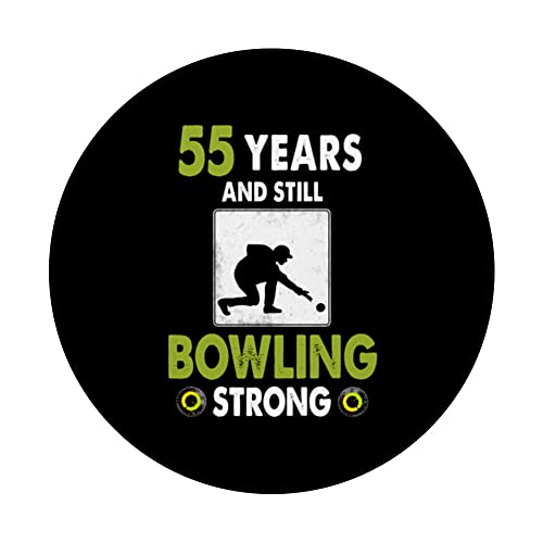 Lawn Bowls 55th Birthday Idea For Men & Funny Lawn Bowling PopSockets Swappable PopGrip