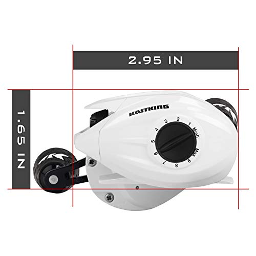 KastKing Crixus Baitcasting Reels,Glacier White,6.5:1 Gear Ratio,Right Handed Fishing Reel