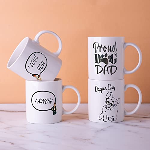 GBHOME Sublimation Mugs Blank, 12 OZ White Ceramic Sublimation Cups, Bulk Mugs for Coffee, Milk, Latte, Hot Cocoa, Set of 6