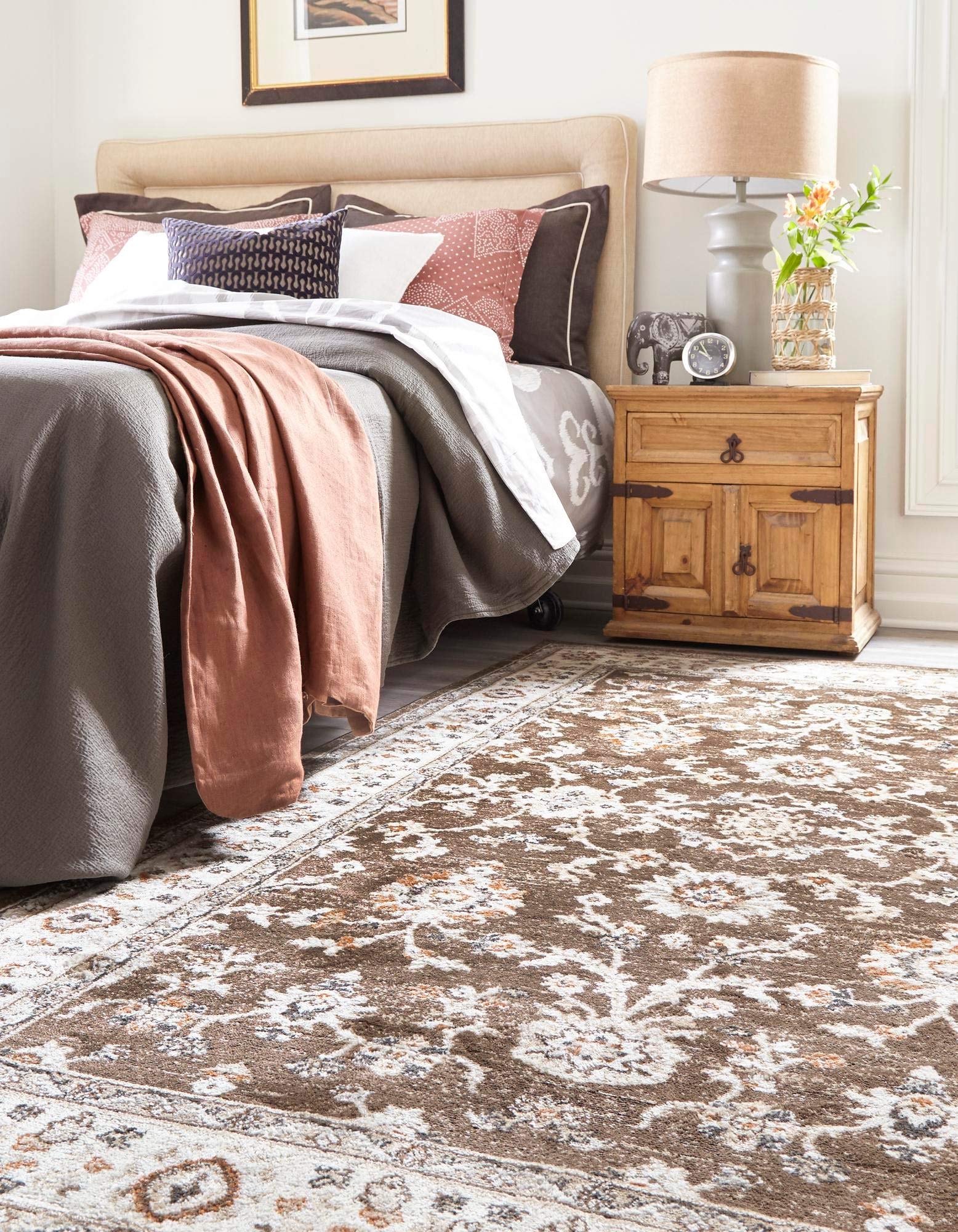 Rugs.com Charlotte Collection Rug β 2' x 3' Brown Low-Pile Rug Perfect for Living Rooms, Large Dining Rooms, Open Floorplans