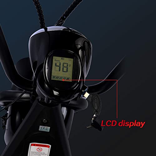 SAY YEAH Fat Tire Scooter for Adults Electric 20 mph Powerful Up 500w Electric Scooters with 2 seat Commuter Scooter Citycoco Scooter Black