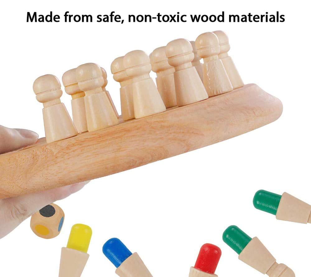 Wooden Memory Chess for Cognitive Development of Toddlers, Montessori Education Sensory Learning with Board Games for Preschool Children, Kindergarten Teaching Aids