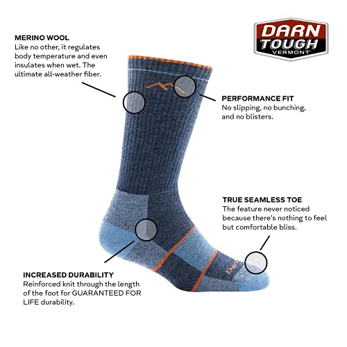 Darn Tough Vermont Merino Wool Boot Socks Full Cushion Moss Heather LG (US 10-11.5)