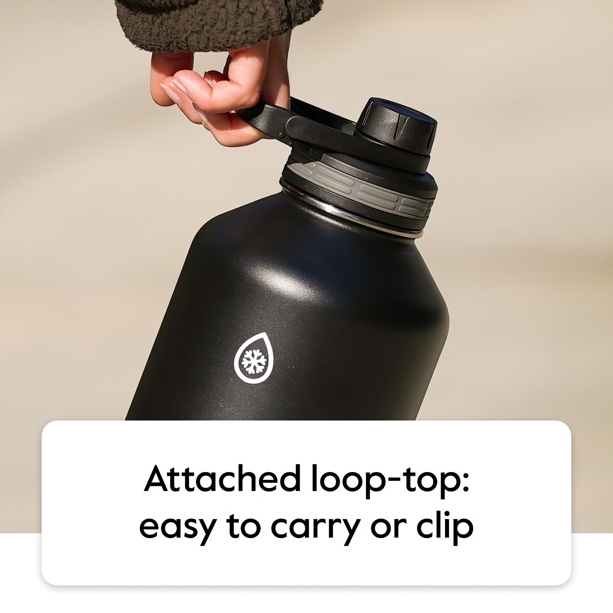 ThermoFlask Bottle with Chug Lid & Straw Lid - Insulated Stainless Steel Water Bottle with Leak-Proof Lids - Dishwasher-Safe Reusable Bottle & Lids - Durable Bottle, 2 Straws & 2 Lids - 24 oz, Capri