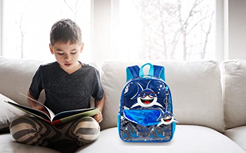 MOHCO Toddler Clear Backpack 13 inch Preschool Backpack Kindergarten Bookbag with Lunch Bag and Pencil Case for Boys and Girls