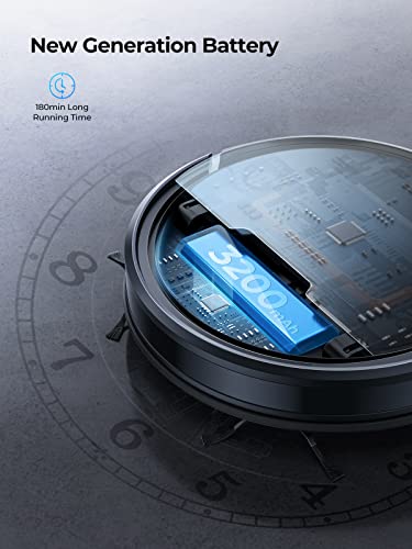 Laresar Robot Vacuums and Mop Combo, Max 4500Pa Suction, Evol 3 Robotic Vacuum Cleaner with Auto Carpet Boost, Self-Charging, App&Remote&Voice Control, Super-Slim, Ideal for Pet Hair and Carpets