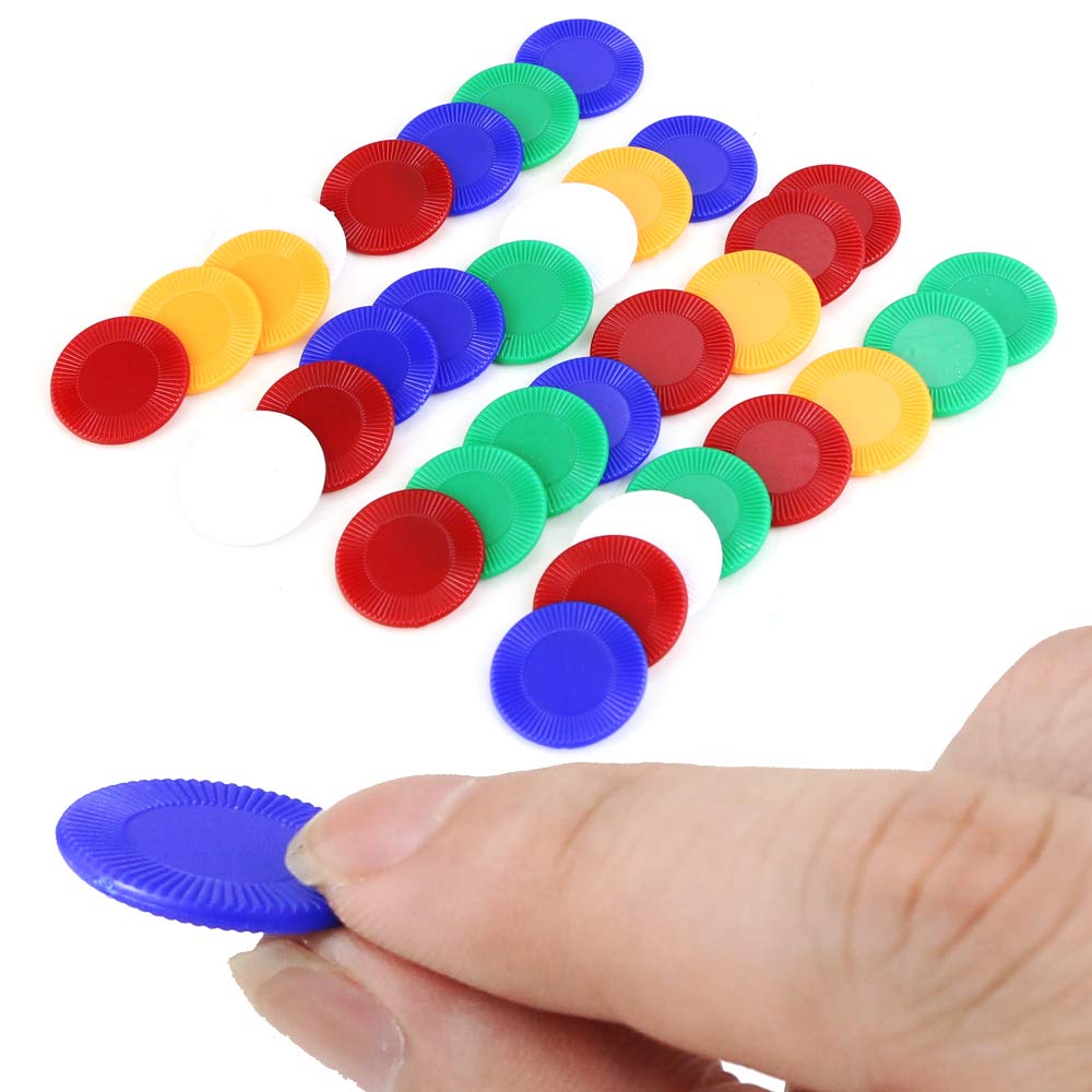 Wpxmer 300 Plastic Poker Chips, Poker Card Game Chips Bulk for Game Play, Learning Math Counting, 5 Colors