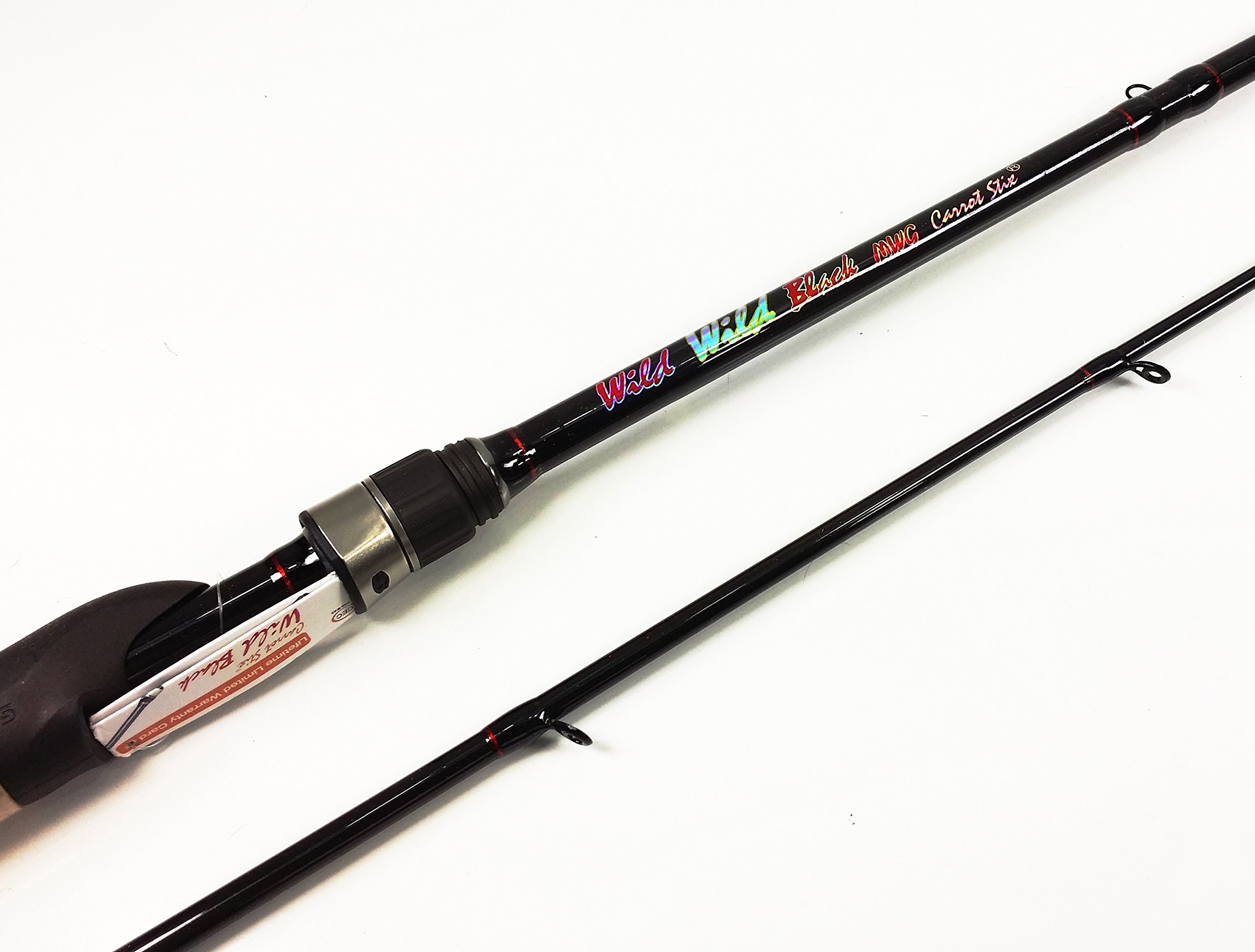 Carrot Stix Collapsible 2 Piece Spinning - Wild Wild Black Fishing Rod Microwave Guides (7' 0" Medium Light)