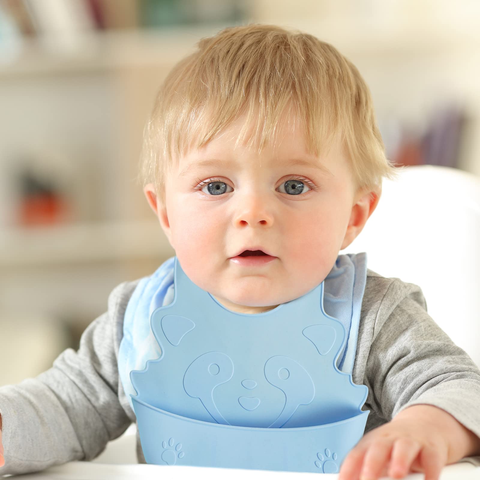 CUAIBB Suction Plates for Baby, 100% Food-Grade Silicone Toddler Plates, BPA Free Divided Plate Slip Resistant, Microwave & Dishwasher Safe (With Silicone Straw, Silicone Spoon and Fork