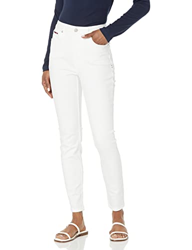 Tommy Hilfiger Women's High Rise Ankle Length Skinny Jeans, White Rinse Wash