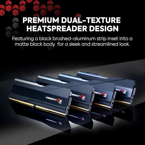 G.SKILL Trident Z5 RGB Series (Intel XMP 3.0) DDR5 RAM 64GB (2x32GB) 6000MT/s CL32-38-38-96 1.40V Desktop Computer Memory UDIMM - Matte Black (F5-6000J3238G32GX2-TZ5RK)