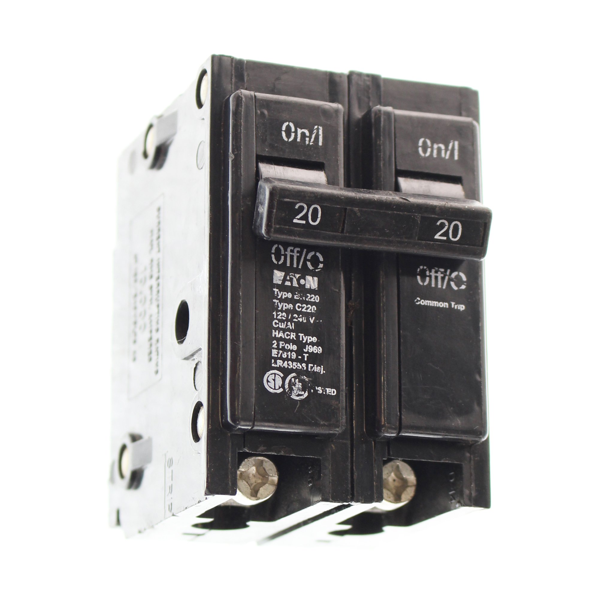 Cutler Hammer Eaton B12220 Circuit Breaker 120/240-Volt, 2-Pole, 20-Amp