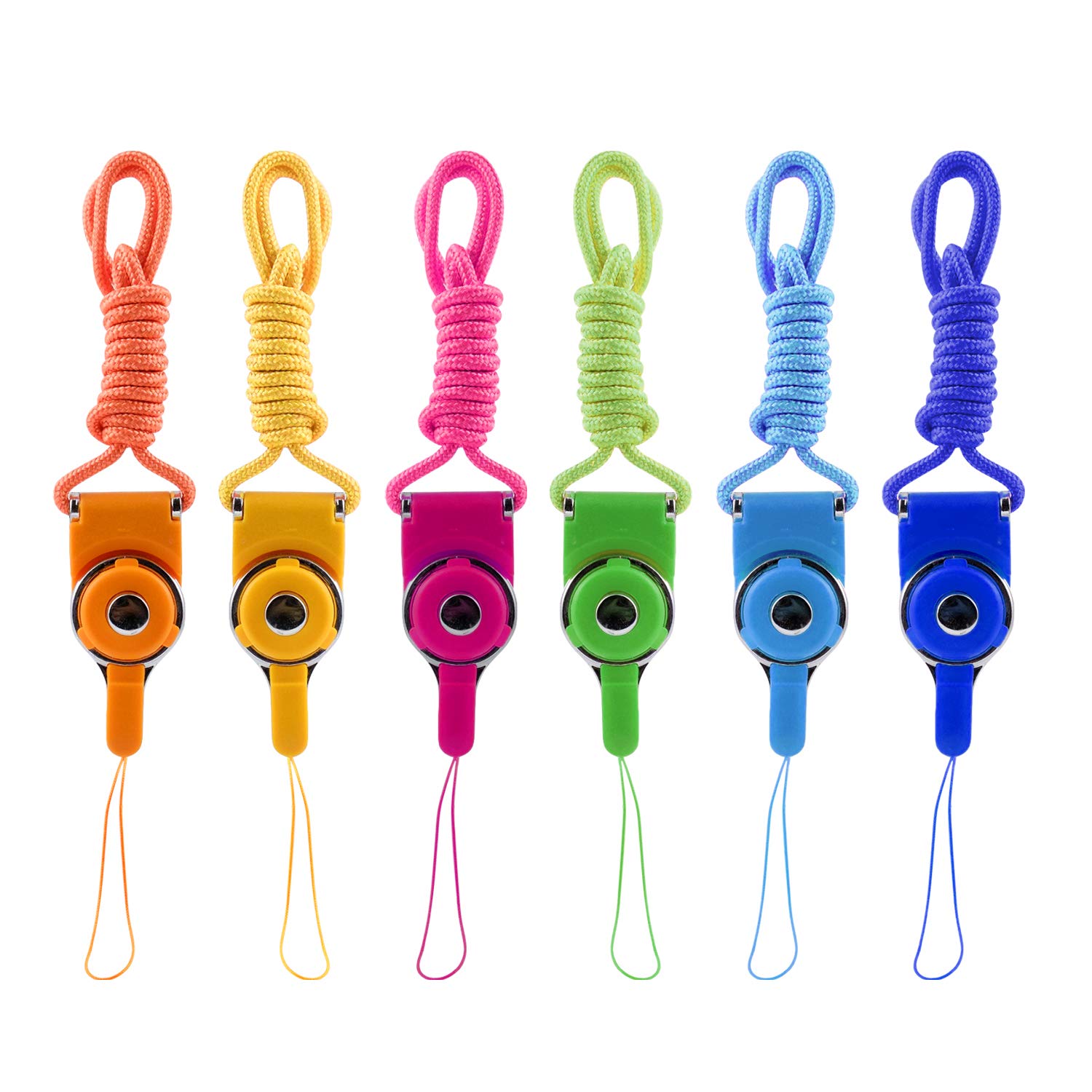 Detachable Neck Strap Lanyard Quick Release for Phone 19" Reliable Necklace Neck Band for Keychain USB Flash Drive 6 Assorted Color Count