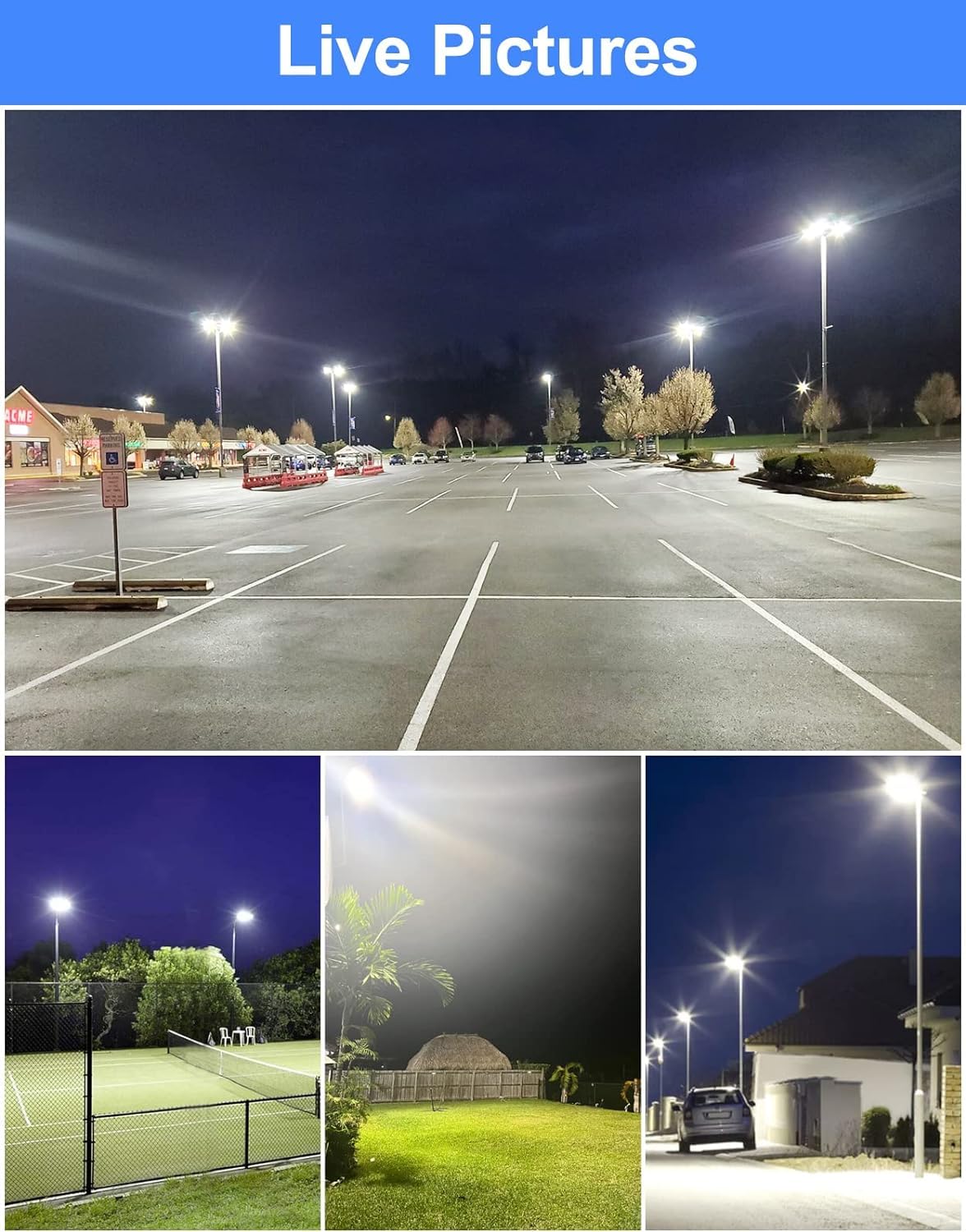 KUKUPPO 10 Pack 400W LED Parking Lot Light 60,000LM, DLC UL Listed Industrial Grade LED Shoebox Parking Pole Light 5000K IP65 Waterproof with Slip Fitter 110V 120V