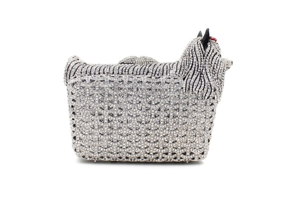 Chirrupy Chief® Poodle Cute Purses For Women Crystal Evening Clutch Bags (Gold)