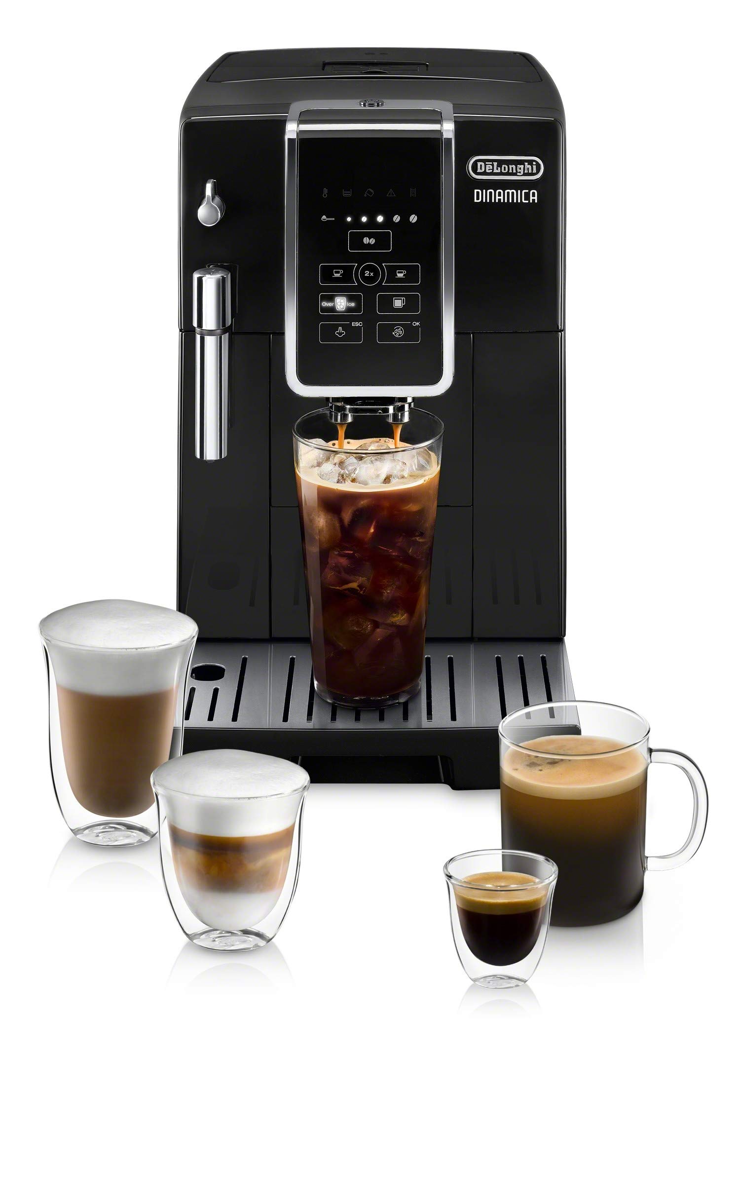 De'Longhi Ecam 35020B Espresso Machine, Black 10.6oz. Touch Screen Plastic & Lavazza Medium Roast Whole Bean Coffee, 1kg