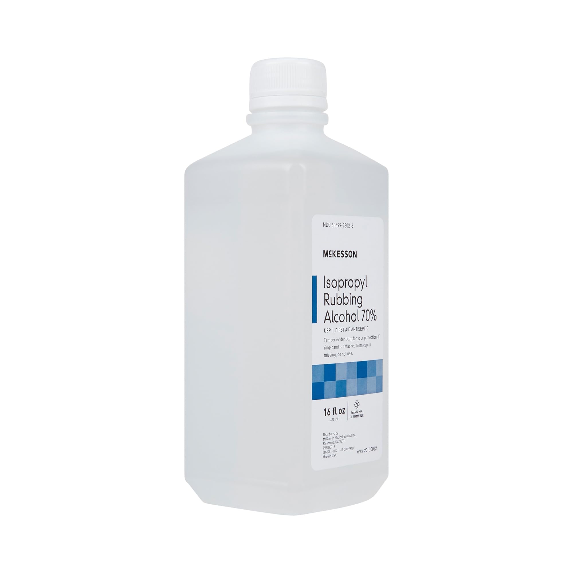 McKesson Isopropyl Rubbing Alcohol 70% [12 Count] USP First Aid Antiseptic, 16 oz