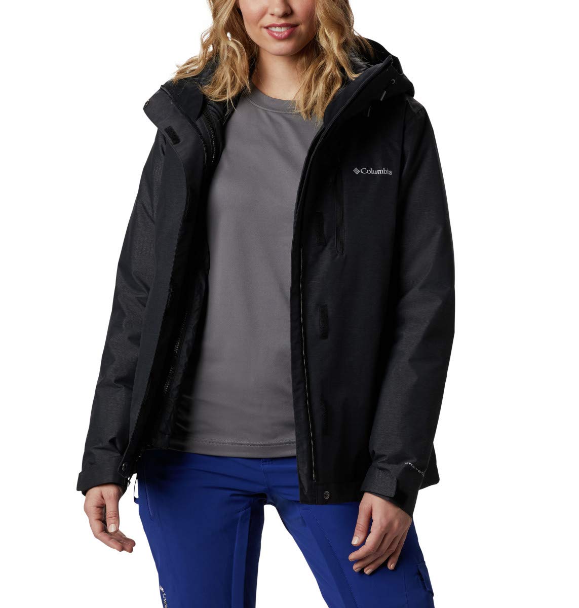 Columbia Women's Whirlibird Iv Interchange Jacket, Black Crossdye, Medium